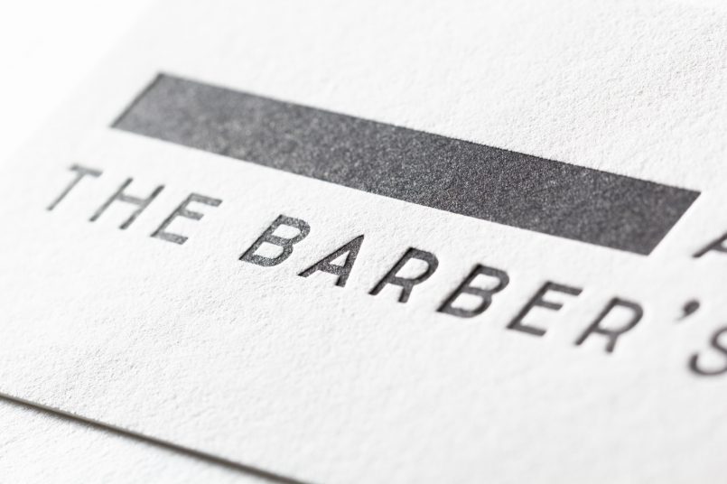 京都寺町二条のBARBER、活版名刺、ショップカード | 活版印刷｜CAPPAN STUDIO(活版スタジオ）