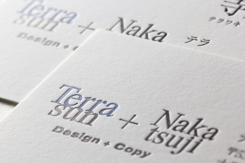 DIC特色指定＆スミで2色印刷、ヴァンヌーボV-FSホワイトにて活版印刷名刺 | 活版印刷｜CAPPAN STUDIO(活版スタジオ）