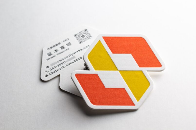 活版印刷とダイカット加工をした名刺 | 活版印刷｜CAPPAN STUDIO(活版スタジオ）