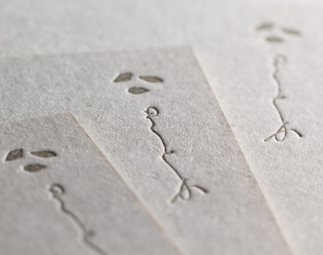 コットン紙に活版印刷両面2色と小口染め | 活版印刷｜CAPPAN STUDIO(活版スタジオ）